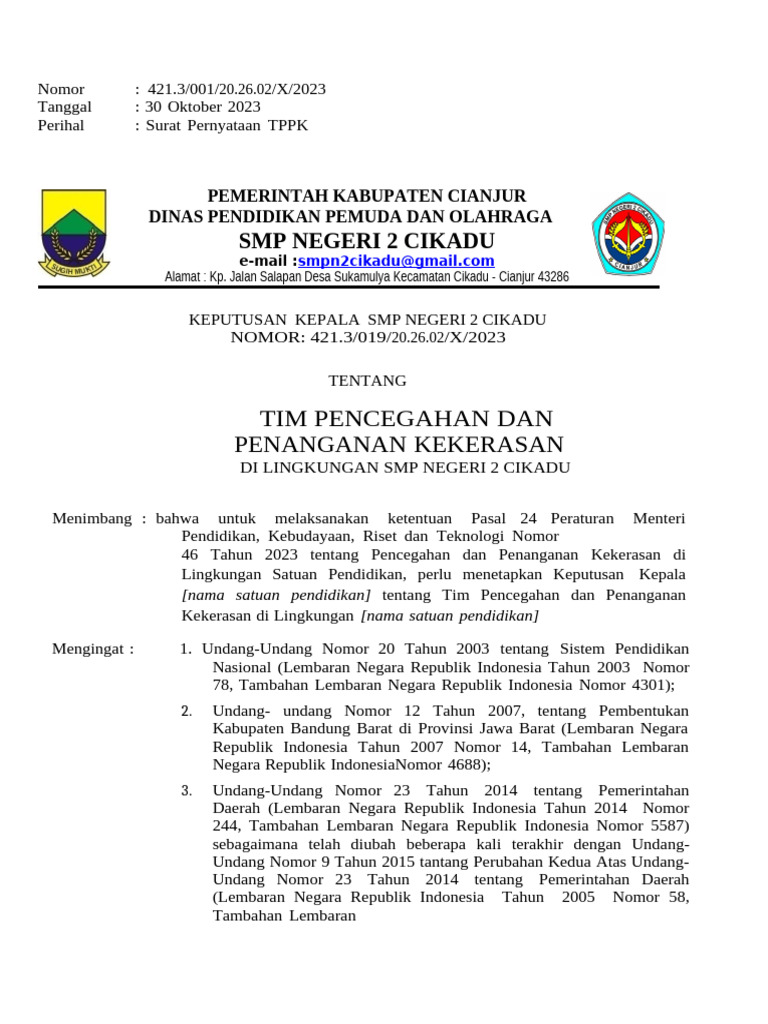 SK Tim PPK - 2023 | PDF