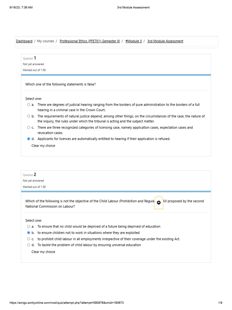 Professional Ethics Module 3 Assessment | PDF | Labour Law | Child Labour