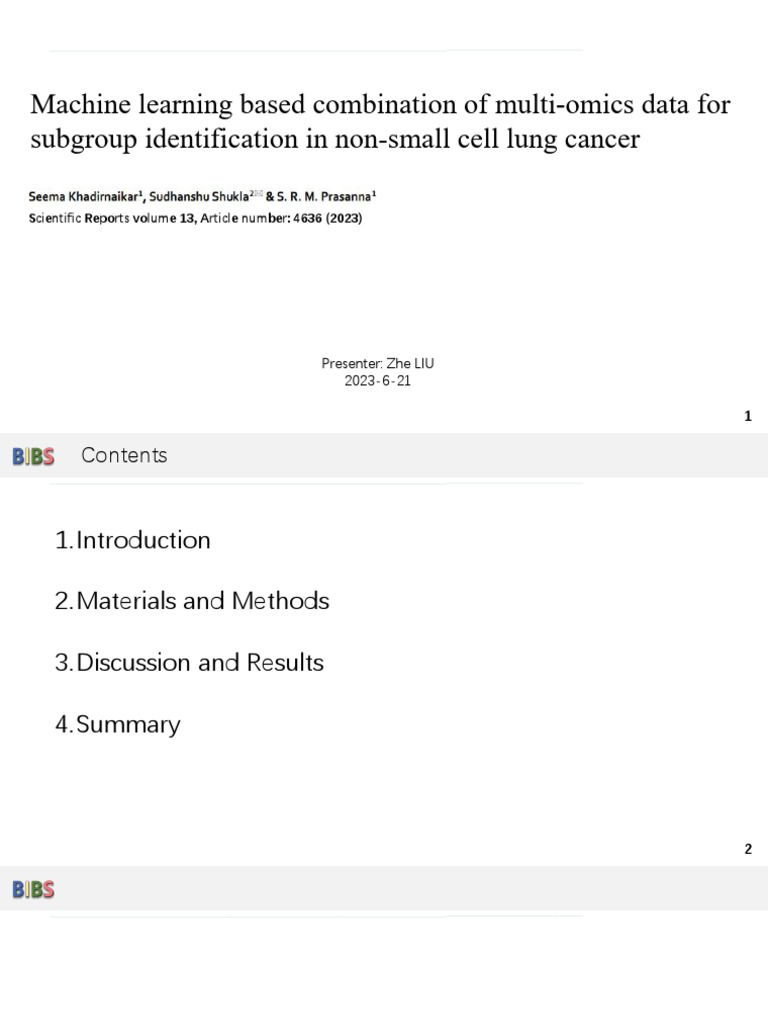 Machine Learning Based Combination of Multi-Omics Data For Subgroup ...