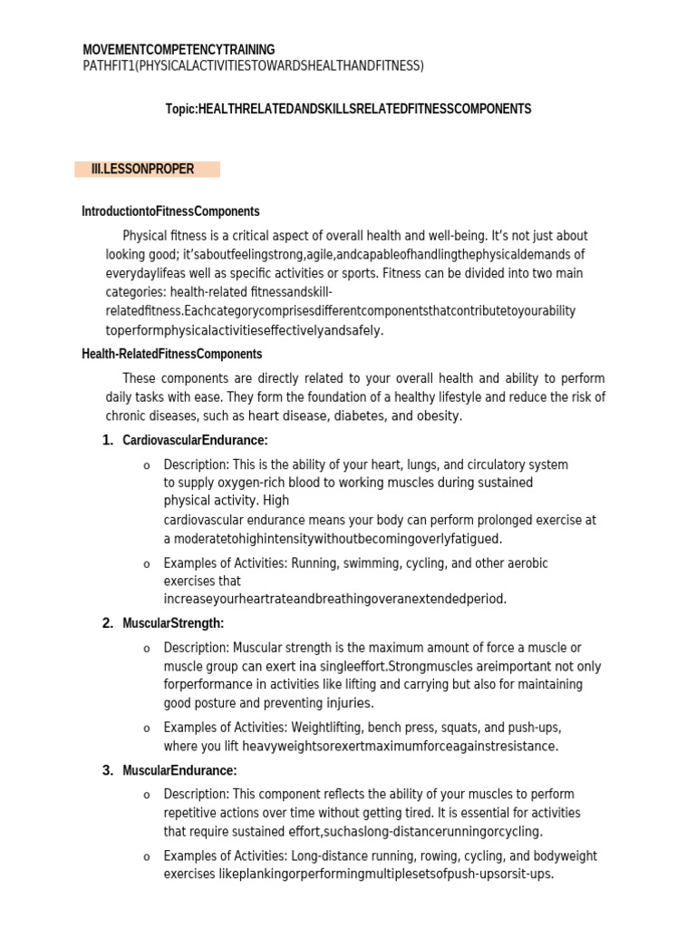 Pathfit 1 Module 2 | PDF