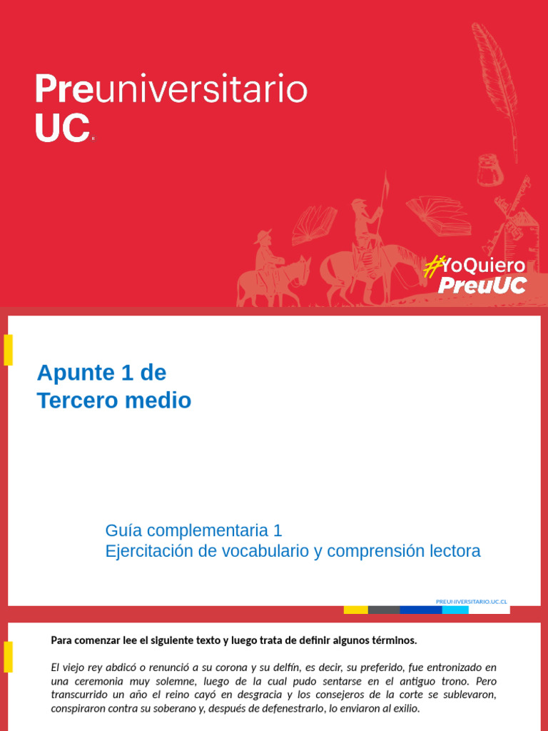 Guía Complementaria 1 de Vocabulario y Comprensión Lectora | PDF