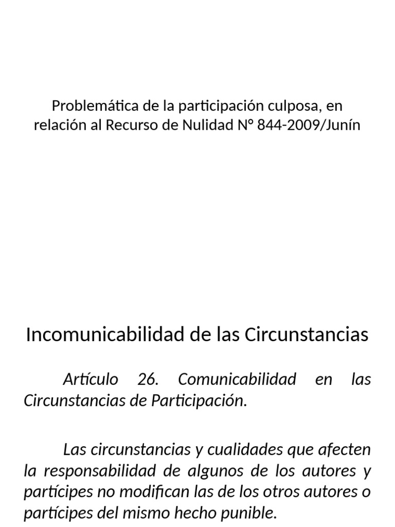 Problemática de La Participación Culposa, En Relación | PDF