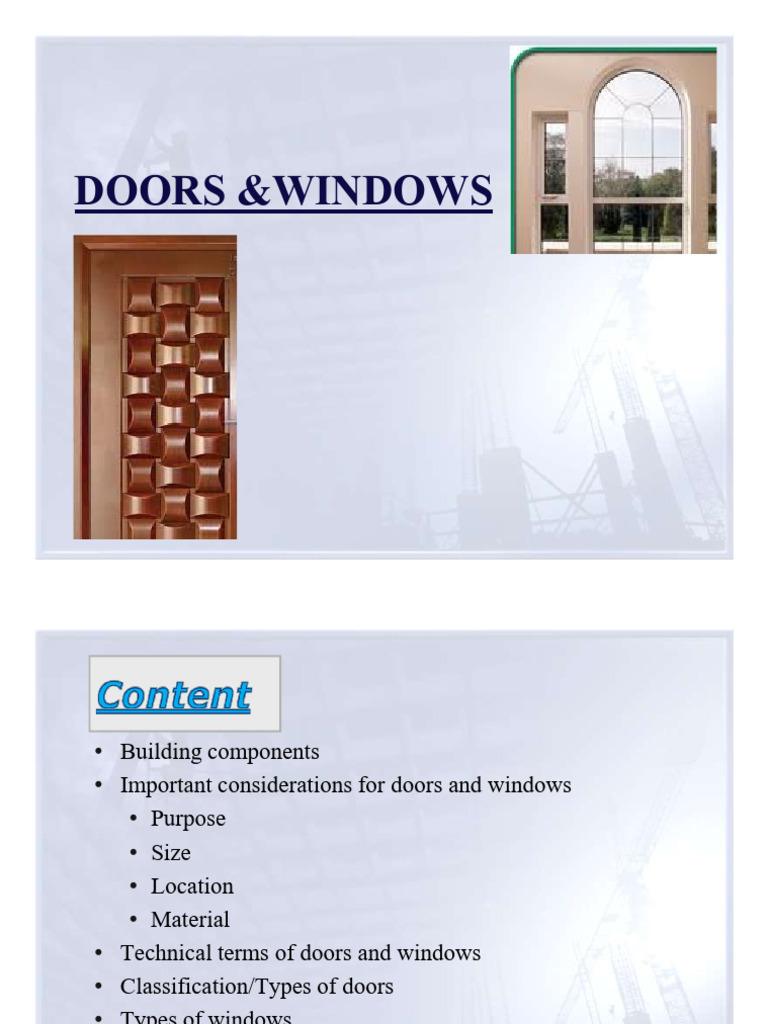Doors & Windows - Udp | PDF