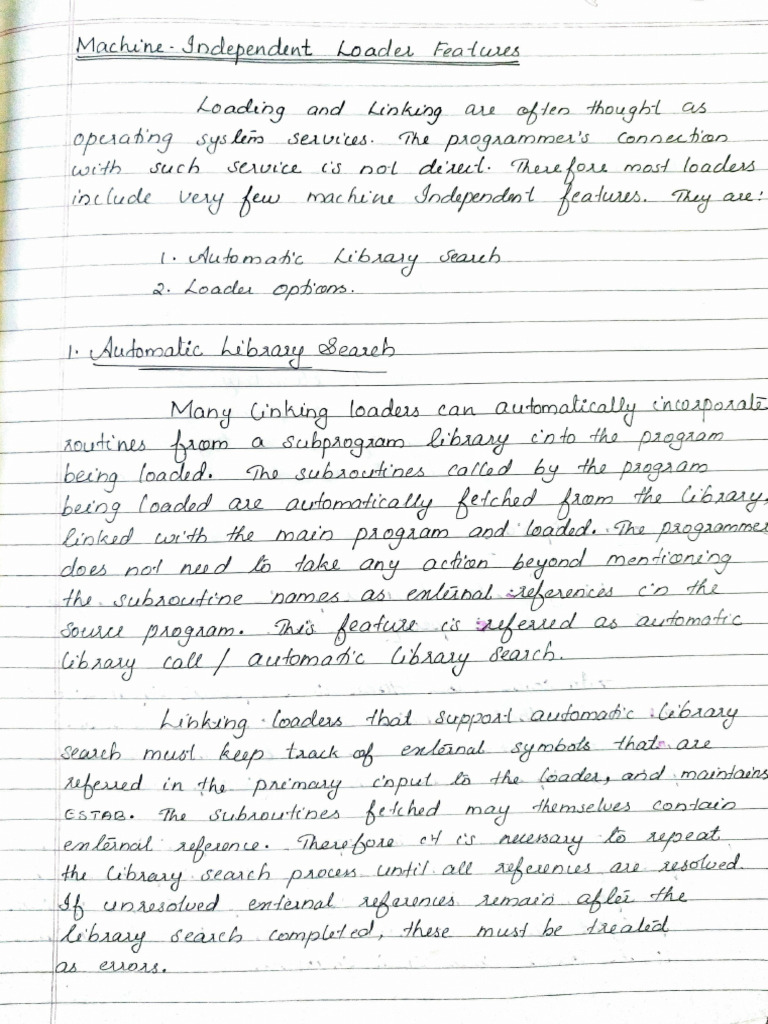 Machine Independent Loader Features | PDF