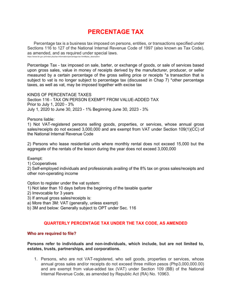 OPT Business Tax NOTES 2 FEB. 3 | PDF | Value Added Tax | Taxes