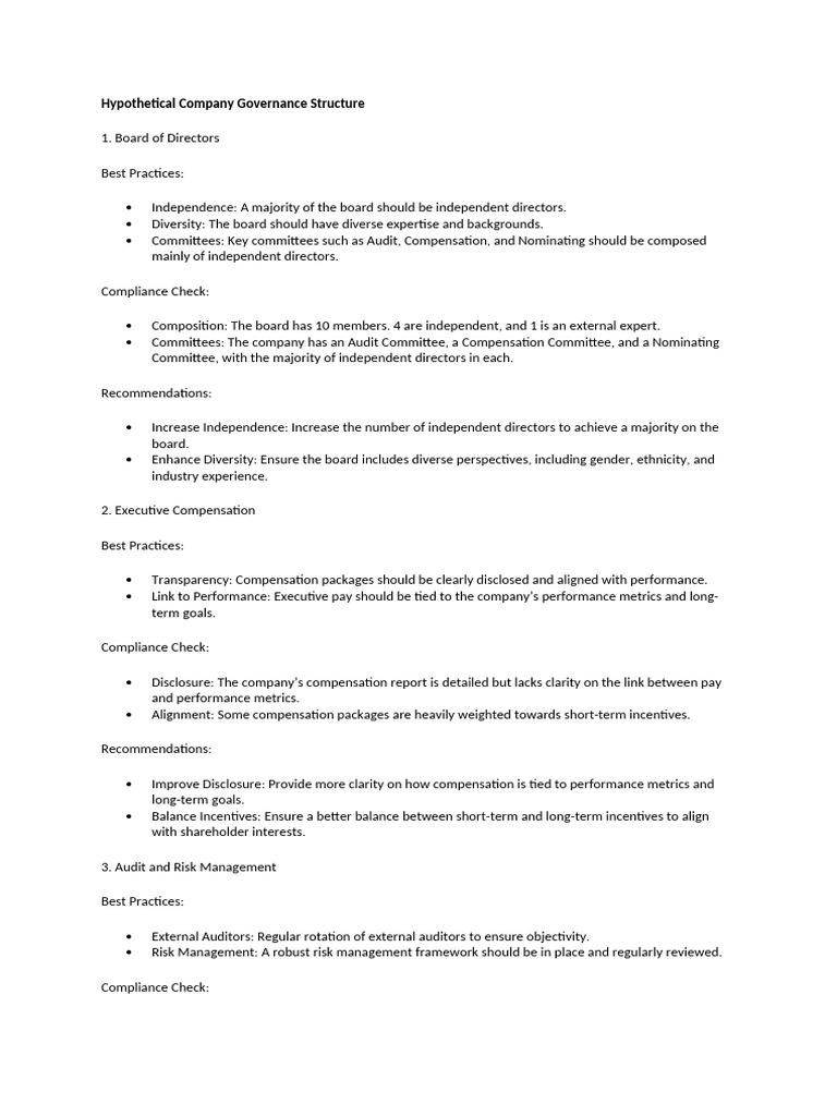 Corporate Governance Structure | PDF