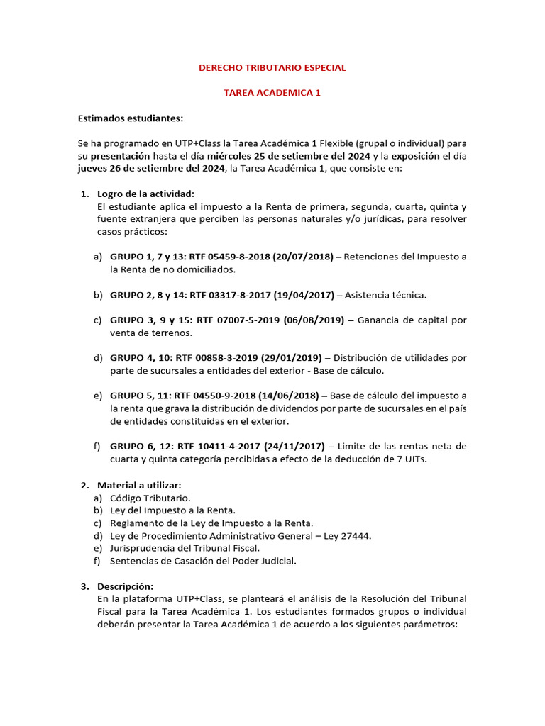 S07 - s1 - INDICACIONES - TAREA ACADEMICA 1 - DTE - 18345 | PDF