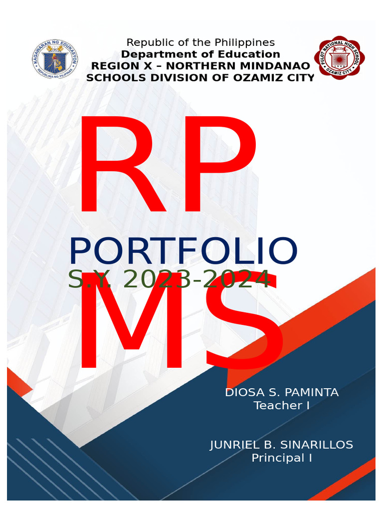RPMS EPortfolio Template Richard Raqueno 2023 2024 | PDF