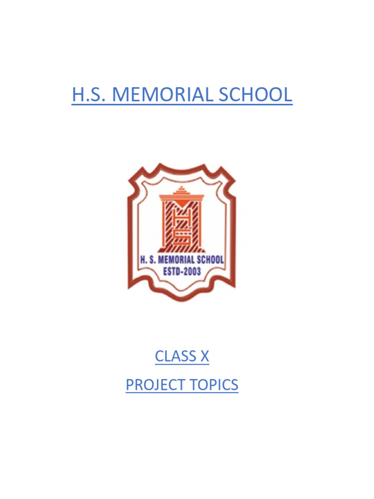 HSMS - Icse Project Class X 2024-25 | PDF
