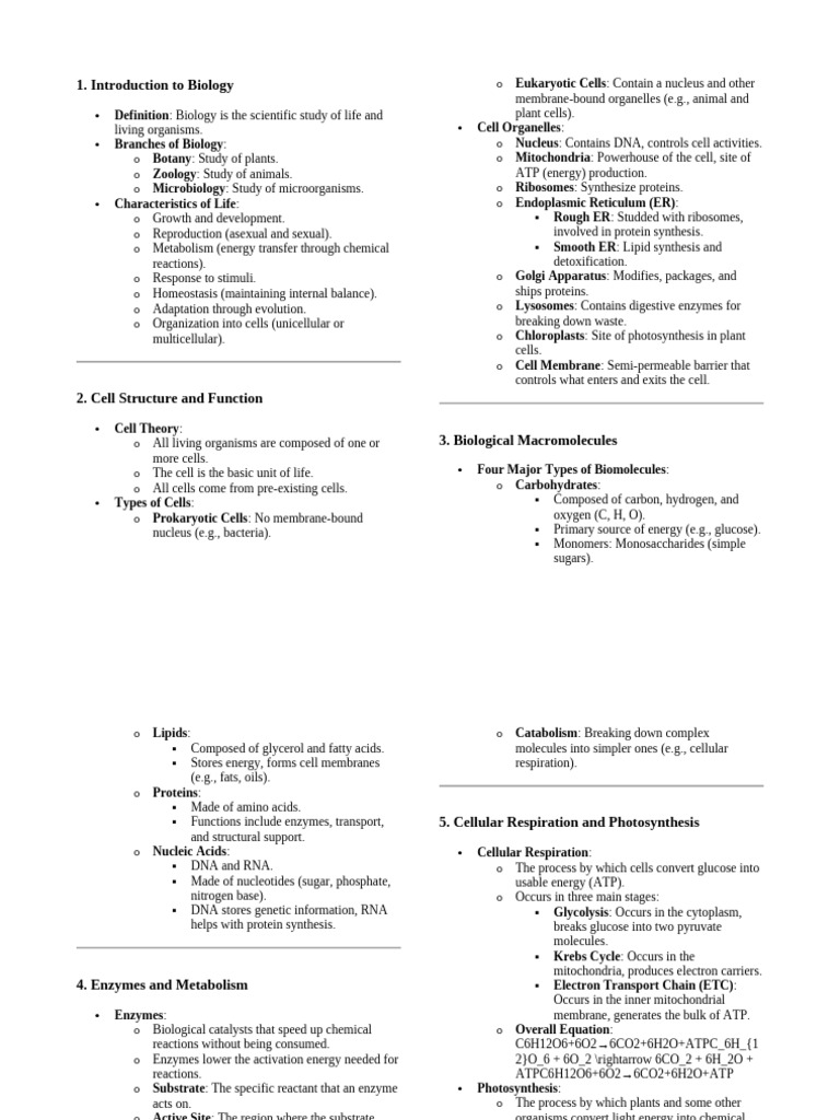 Gen - Bio Grade11 Quarter1 Notes | PDF