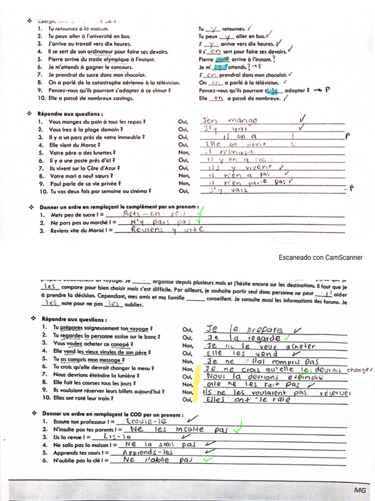 Corrección Devoir FINAL | PDF