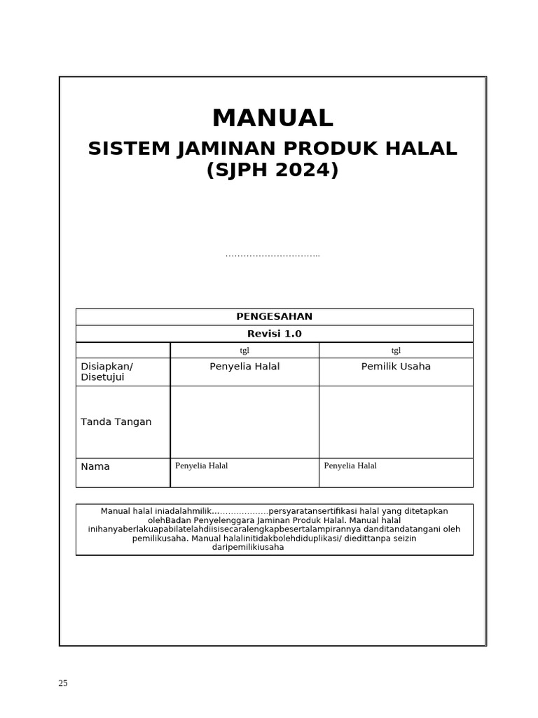 SJPH Contoh FIX Kosong 2024 | PDF