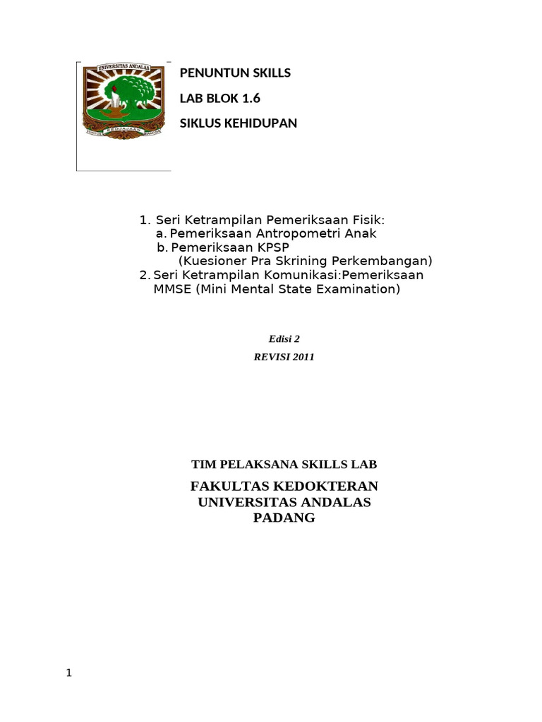 Format Pemeriksaan KPSP & Antropometri | PDF