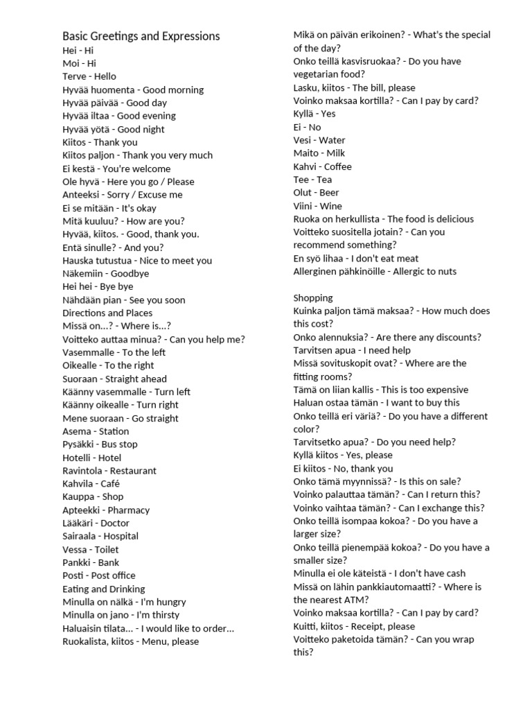 Basic Greetings and Expressions | PDF