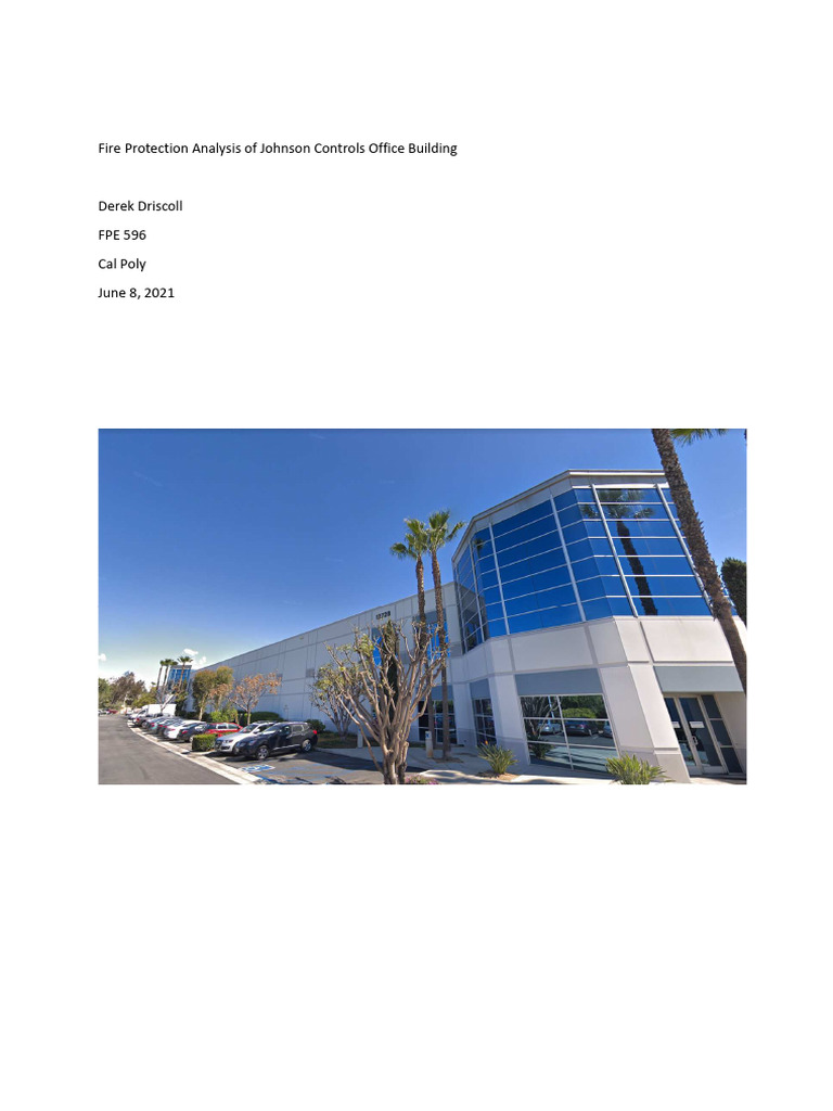 Fire Protection Analysis of Johnson Controls Office Building | PDF