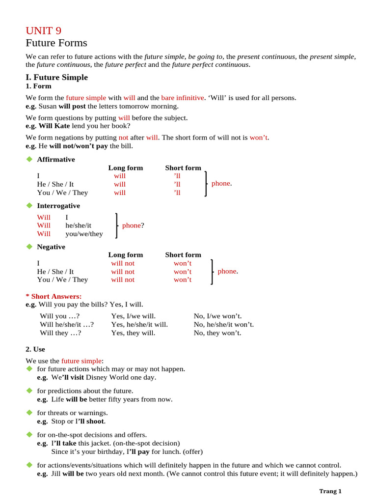 Unit 9-10 (Grammarway book) | PDF