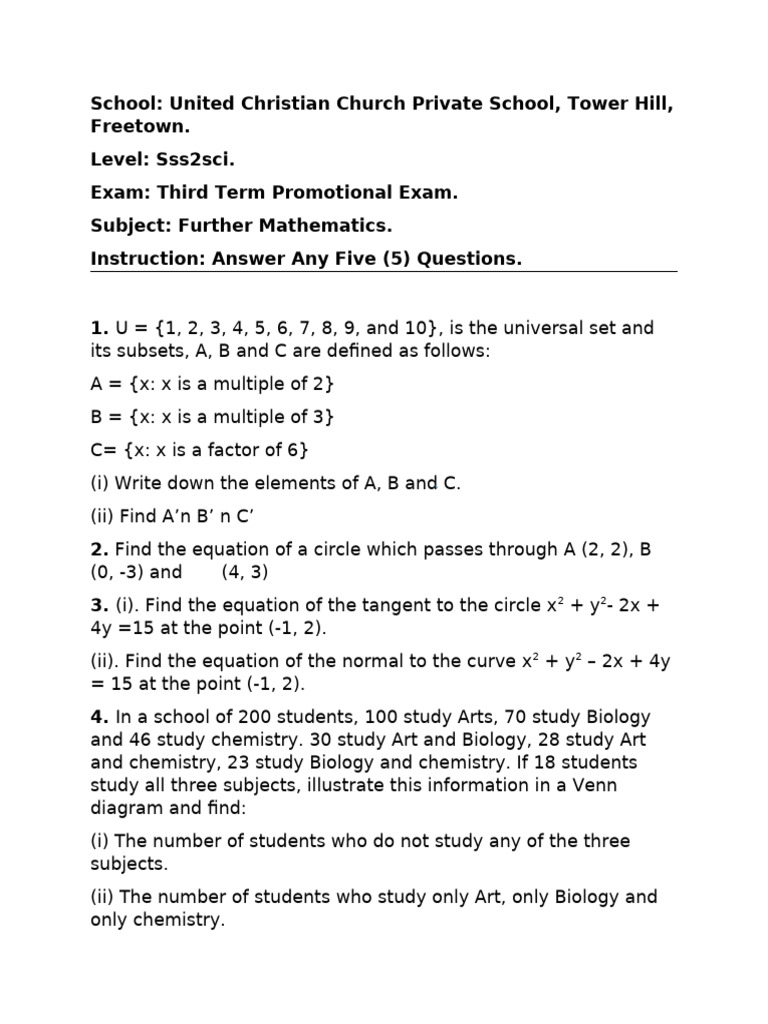 UCC Further Maths | PDF