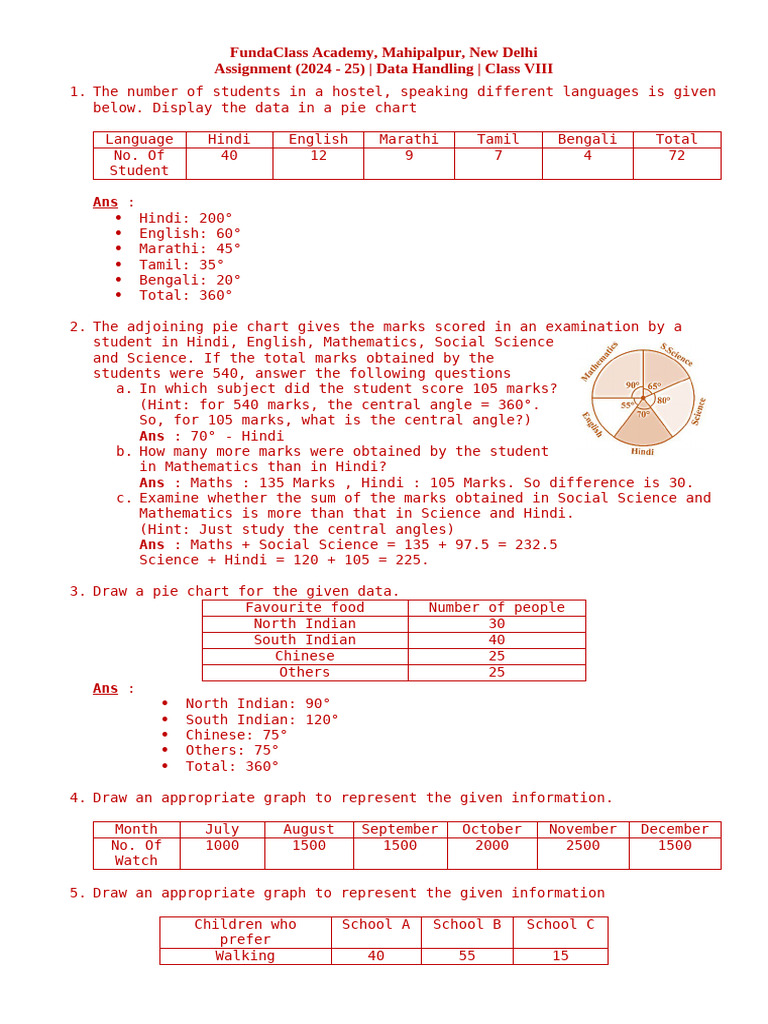 Class 08 : Maths : Chp 4 : Data Handling | PDF