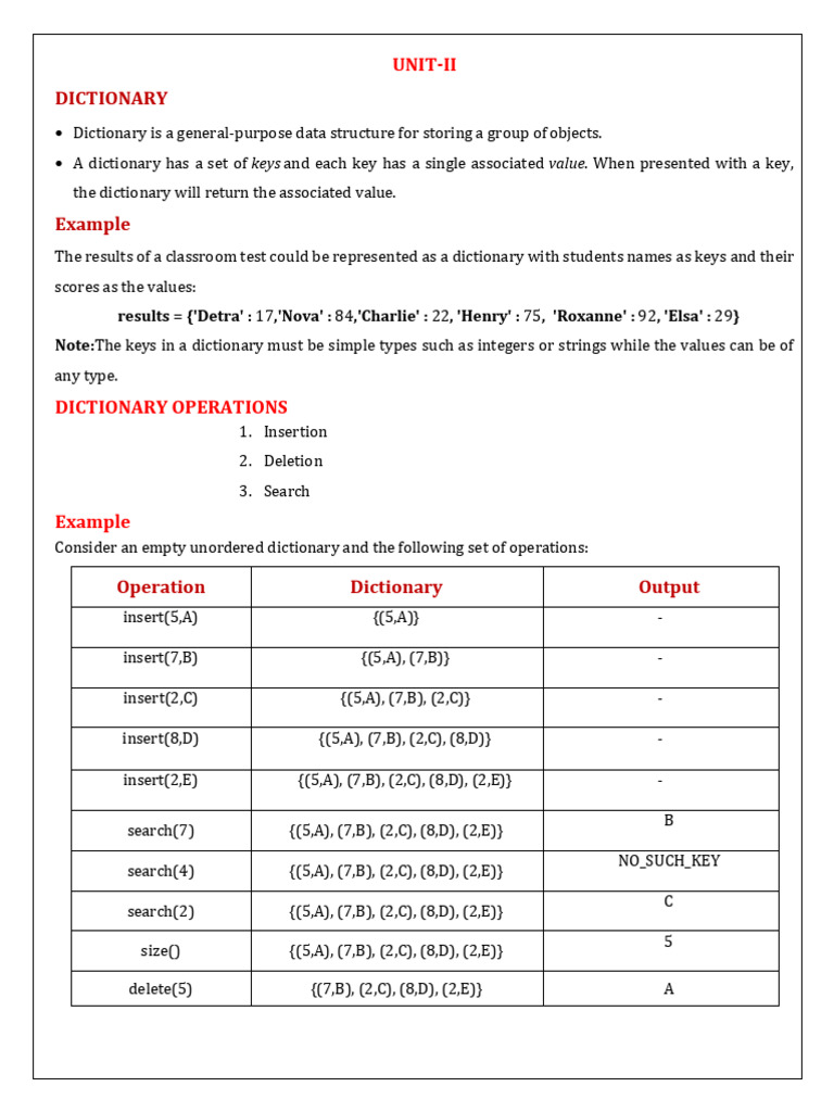 Data Structures Unit - II Notes | PDF Data Structures Unit - II Notes | PDF