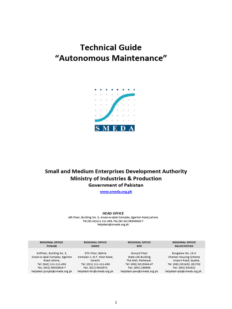 Technical Guide On Autonomous Maintenance | PDF