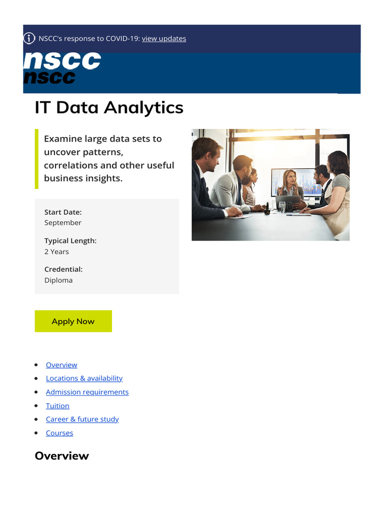 IT Data Analytics - Programs - NSCC | PDF