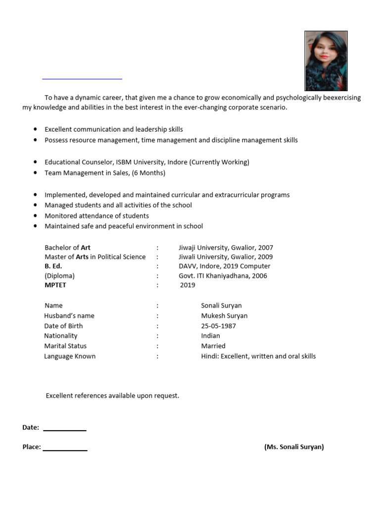 Share Sonali Resume new | PDF