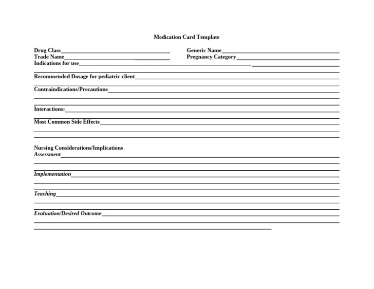 Medication Template For Simulation | PDF