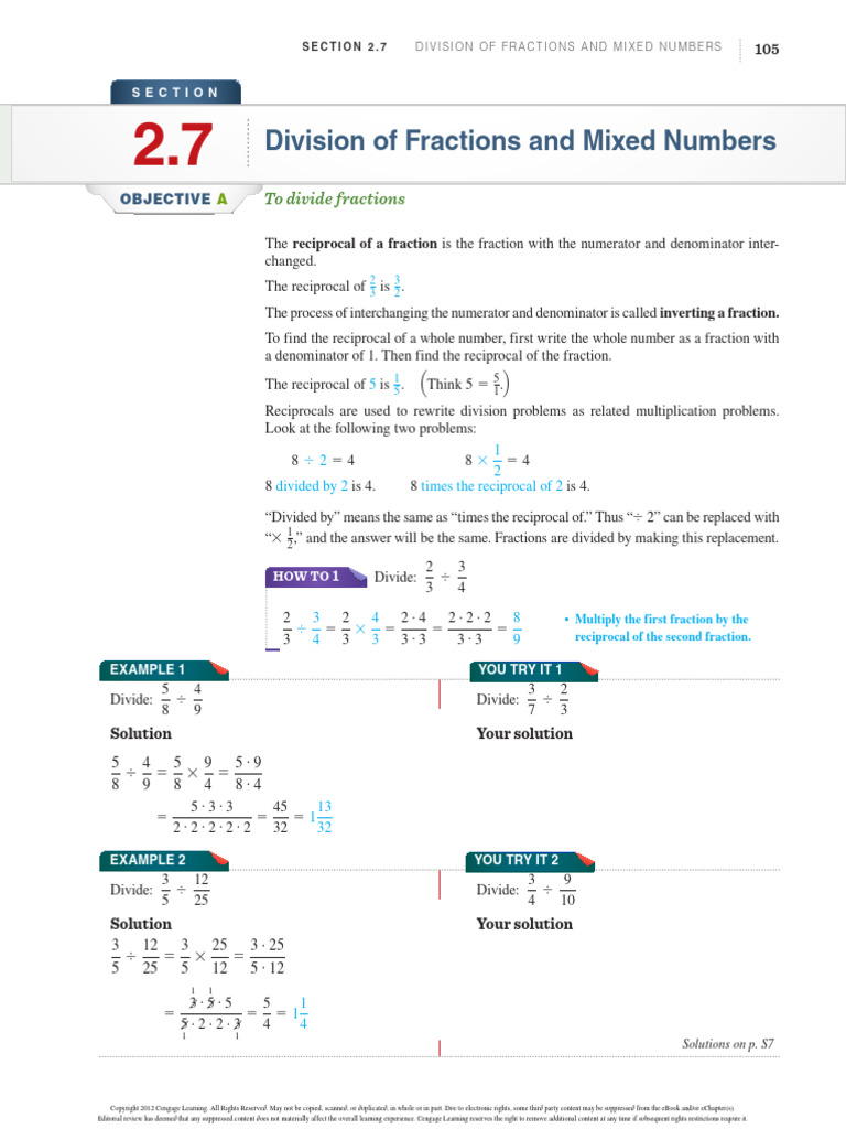 Division of Fractions and Mixed Numbers-1 | PDF | Mathematical Notation | Mathematical Concepts