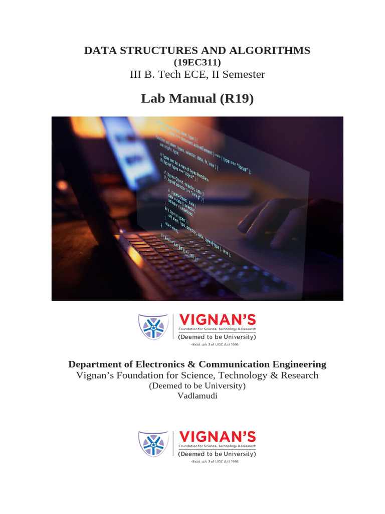19EC311 DSA Lab Manual 2022 | PDF