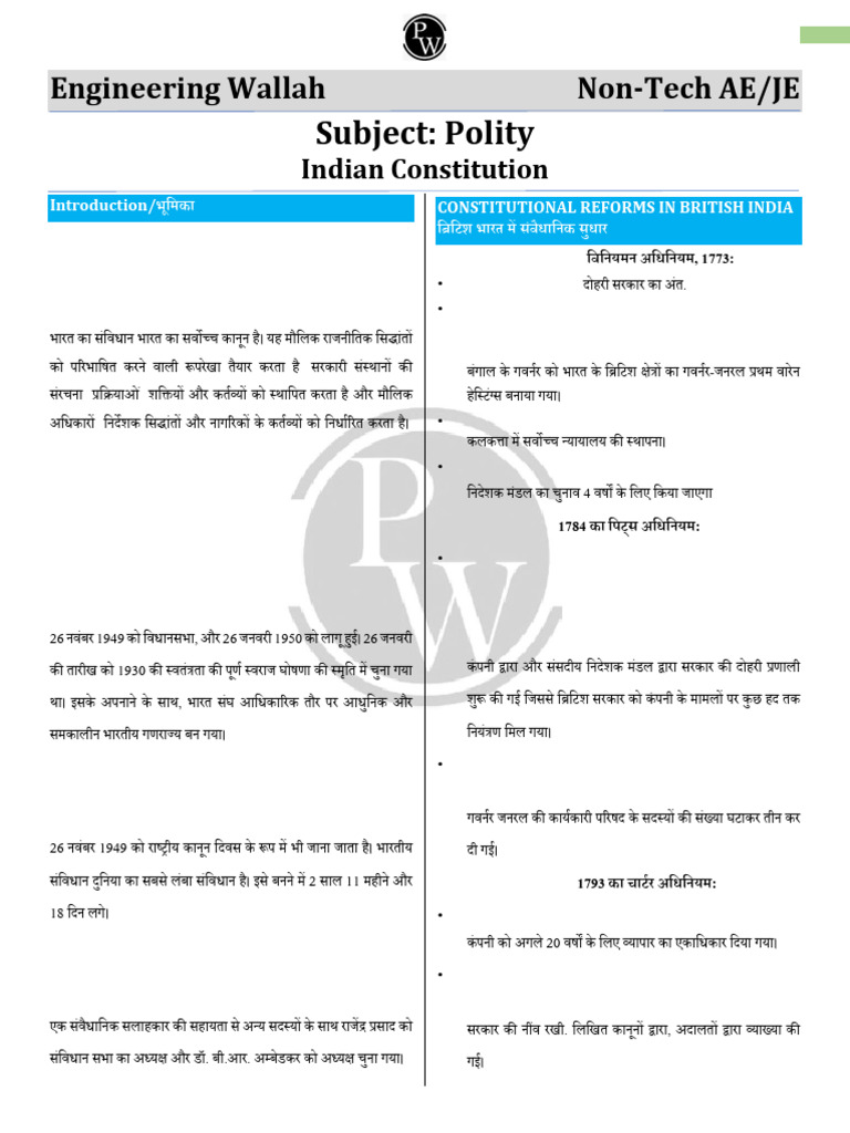 Polity Short Notes (LokeshSirGS) - 240514 - 222820 | PDF | Citizenship ...