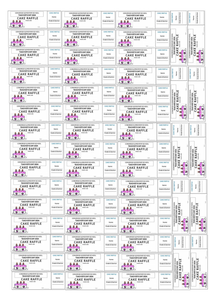 CAKE RAFFLE TICKET | PDF