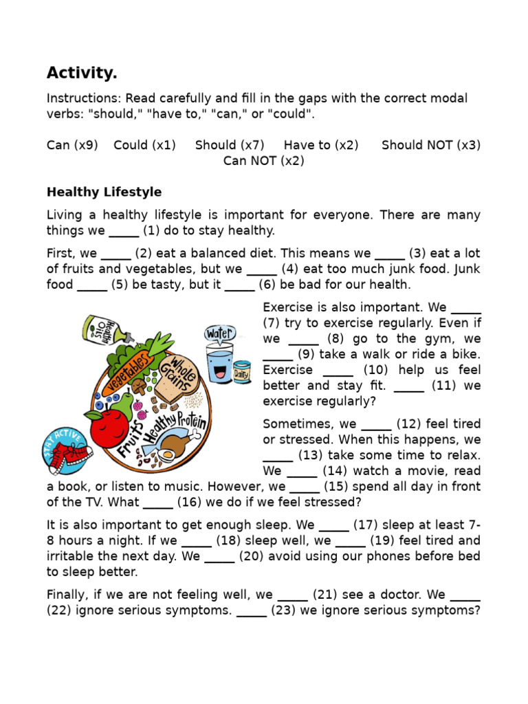 Activity Healthy Lifestyle | PDF
