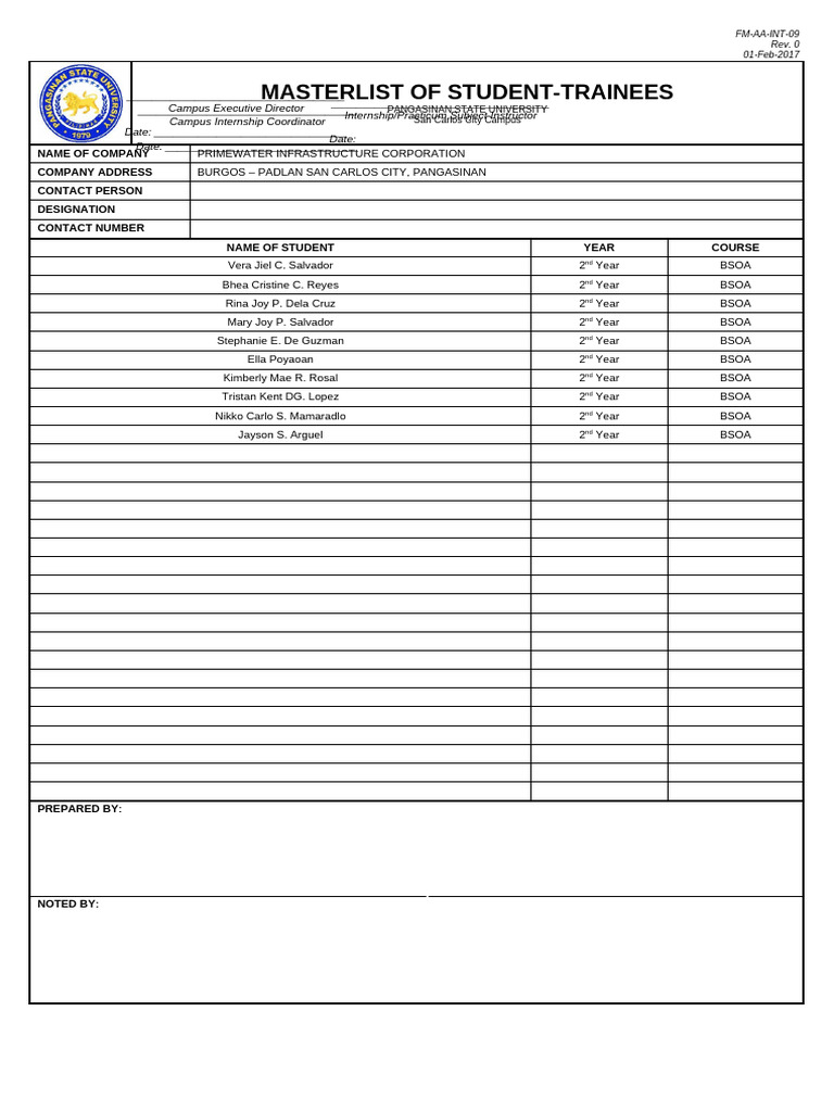 09-MASTERLIST-OF-STUDENT2 Prime | PDF