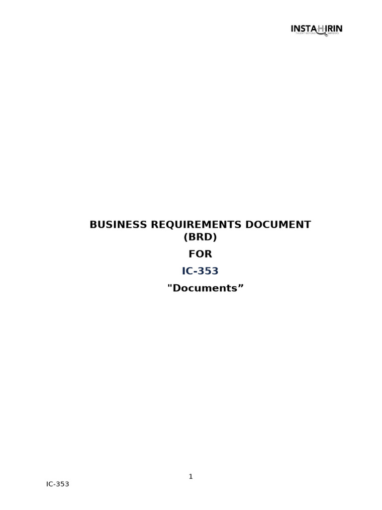 IC-353 - BRD - 'Document' Module | PDF