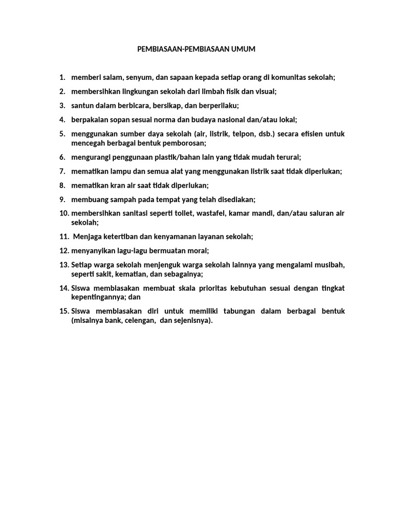 Pembiasaan Guru | PDF