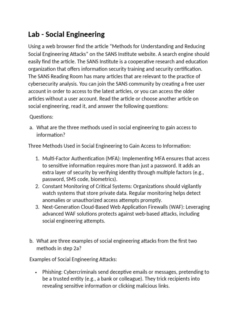 Lab - Social Engineering | PDF