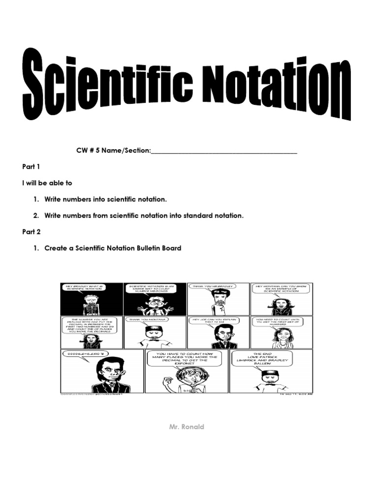 1.5 Scientific Notation Student-Flip-Chart-Notes | PDF | Numbers ...