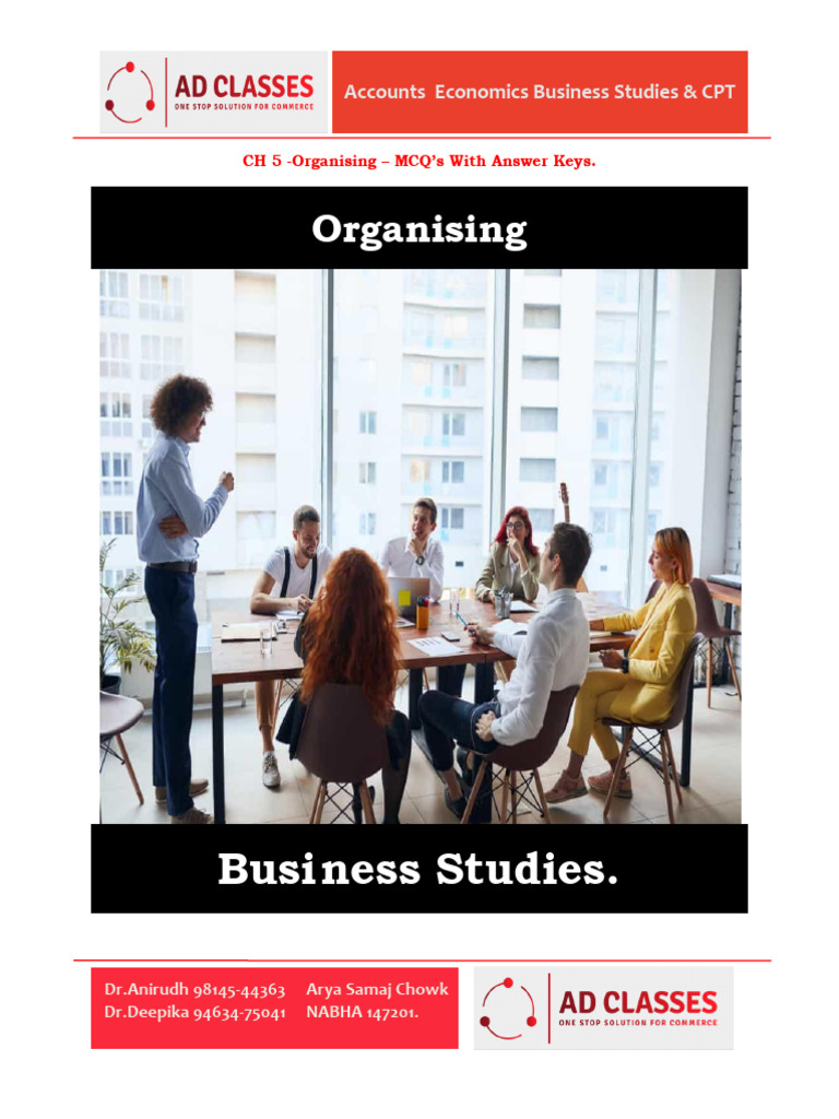 CH 5 - Organising MCQ's (With Answe Keys) | PDF
