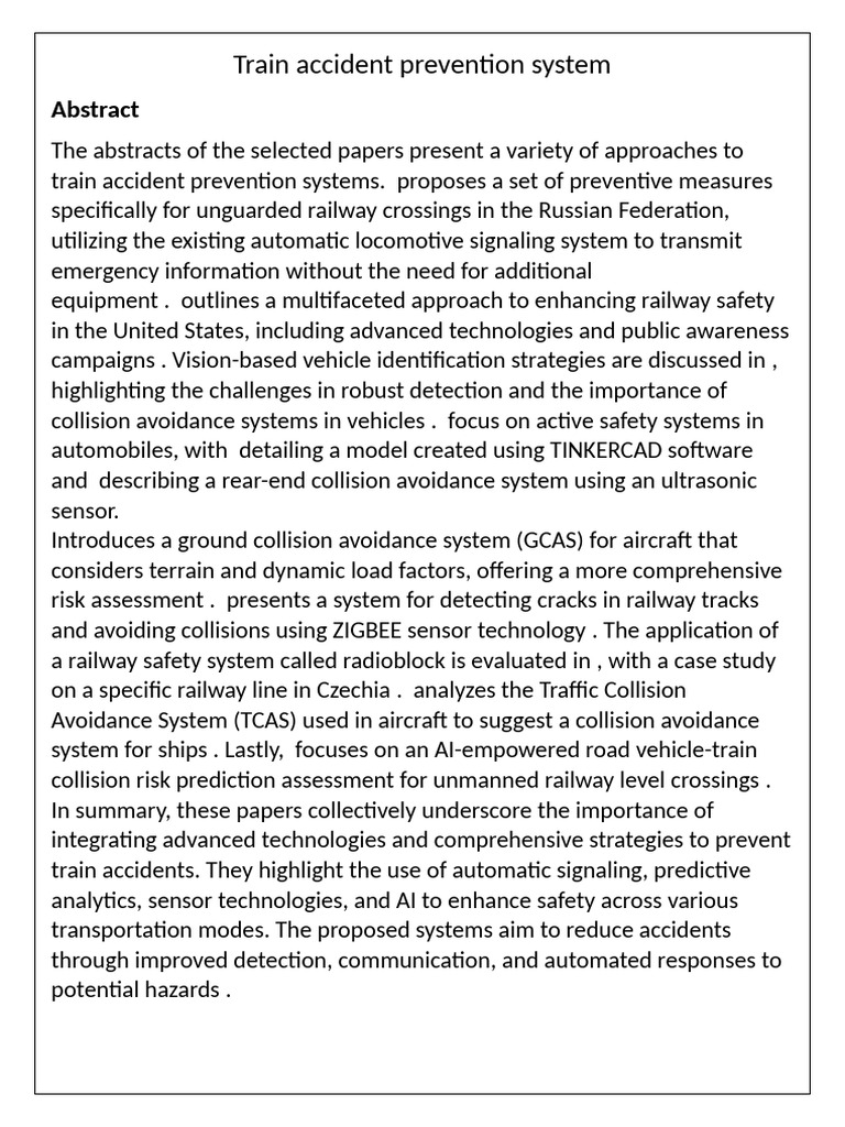 Train Accident Prevention System | PDF