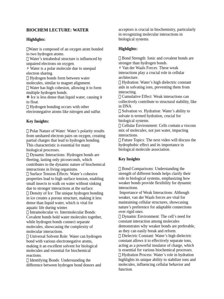 Biochem Lecture | PDF