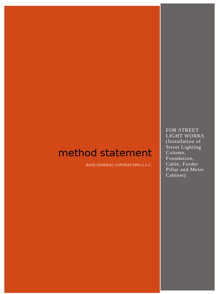 013 - Method Statement - Installation of SL Columns, Foundations ...