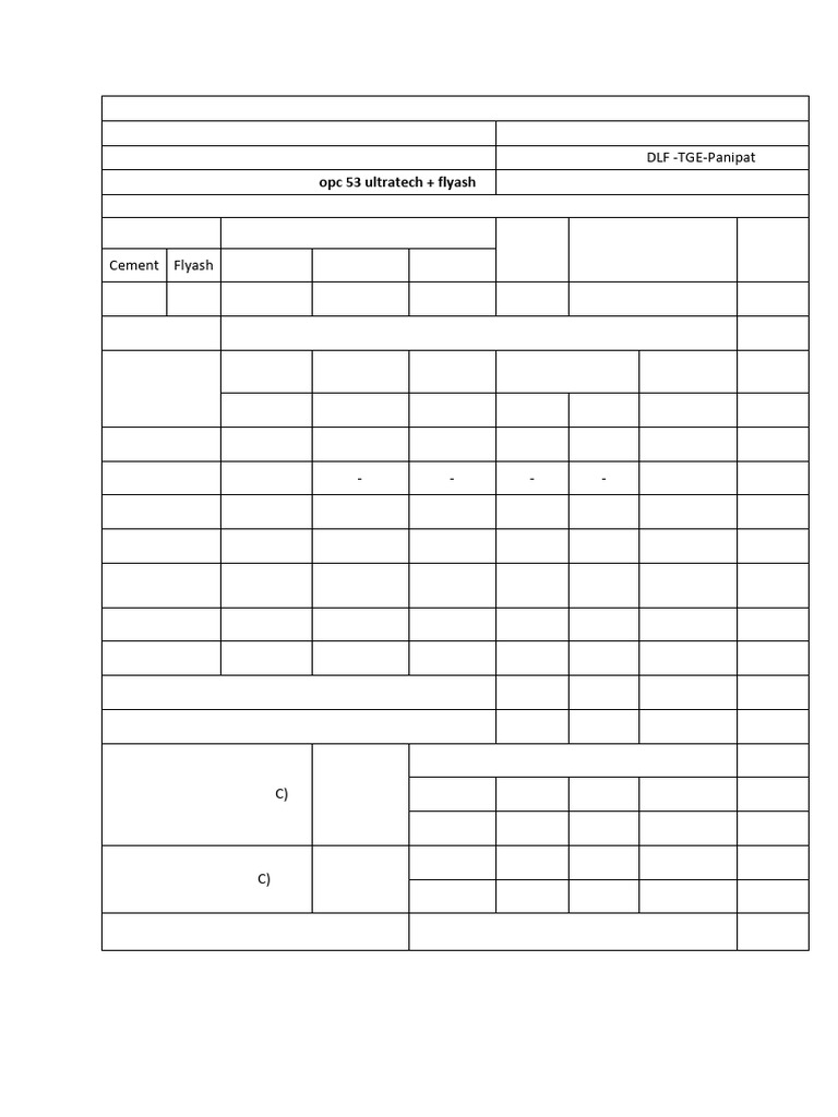 Trial Mix Observation Sheet | PDF