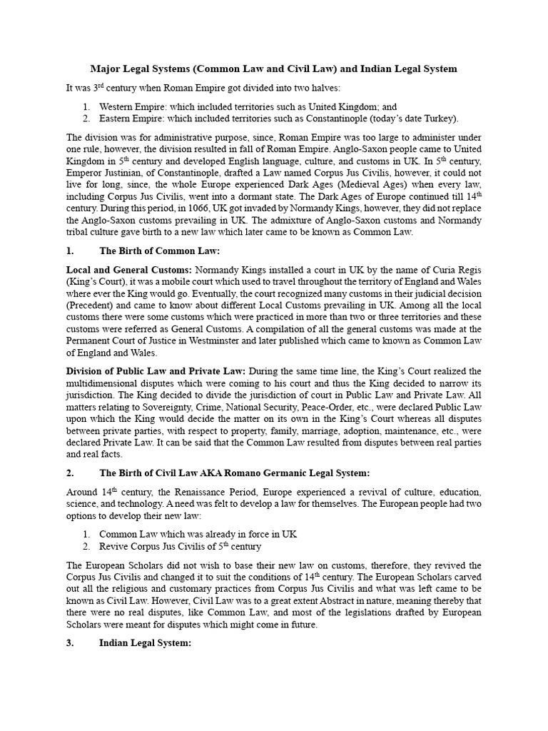 Major Legal Systems | PDF