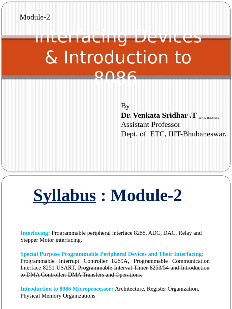 MPMC Module-2 Interfacings and 8086 | PDF