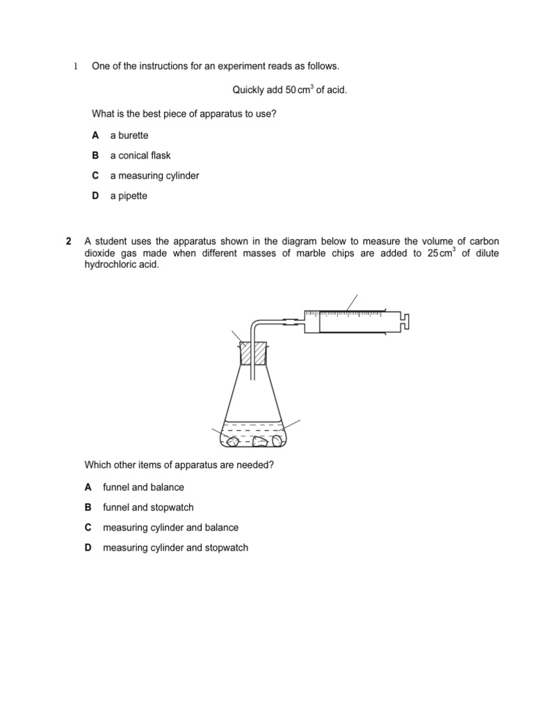 Measurement (Multiple Choice) QP | PDF