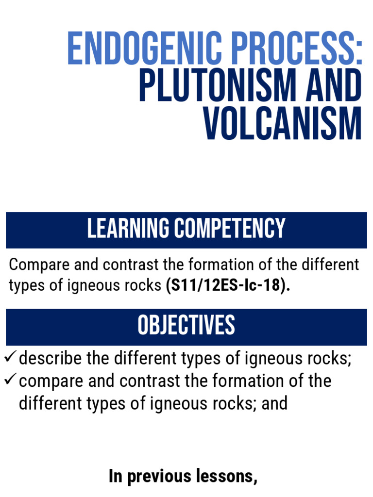 Plutonism and Volcanism | PDF | Igneous Rock | Rock (Geology)