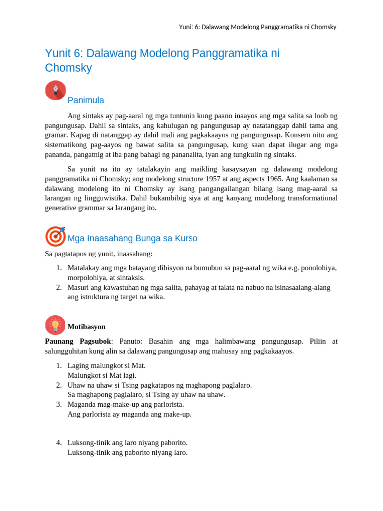 Yunit 6 Linggwistika 3 | PDF