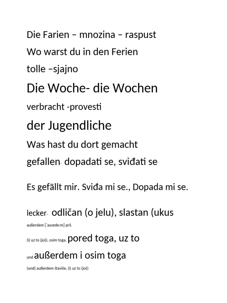 Sedmi Nemacki Lektion 1 | PDF