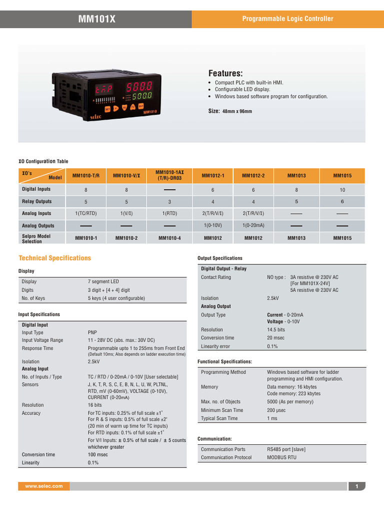 Programmable Logic Controller MM1012 | PDF