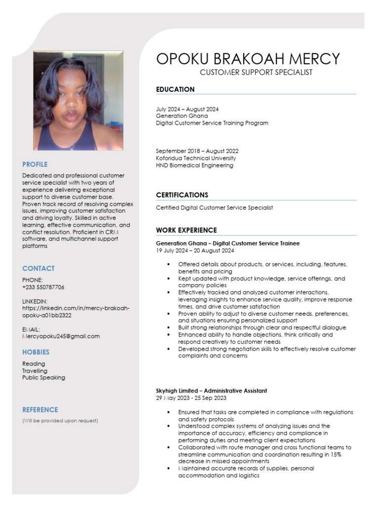 Mercy Opoku CV | PDF